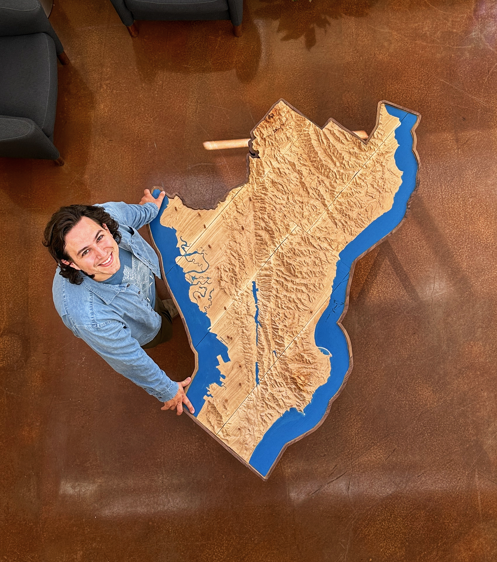 Custom Personalized Large Tiled Map – Topside Maps