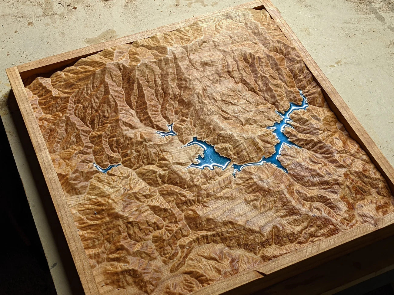 Completely Custom Wooden Map | Personalized Topographic Map – Topside Maps