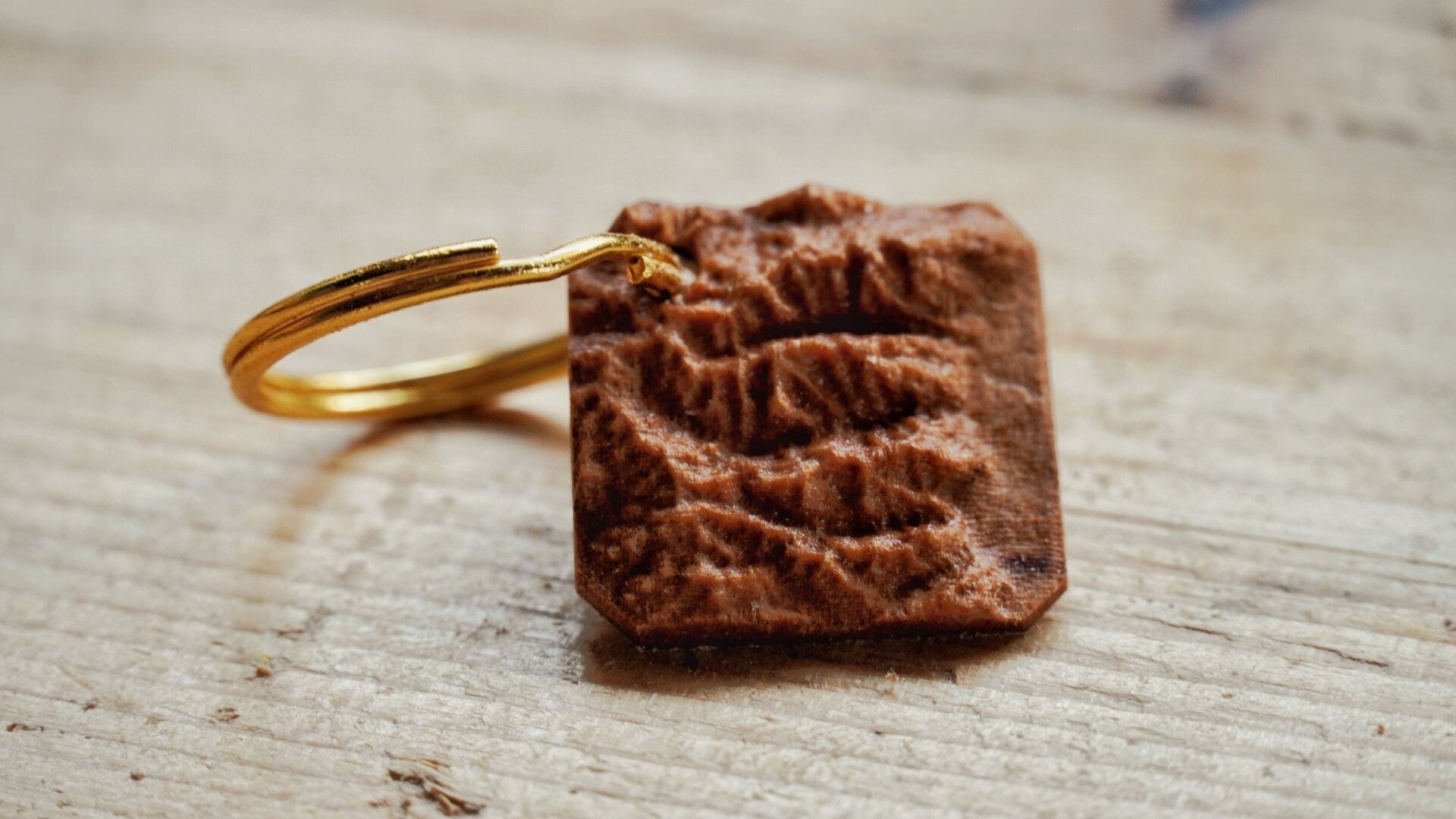 Wooden Topographic Map Keychain | Topographic Map | Wedding Venue Loca ...